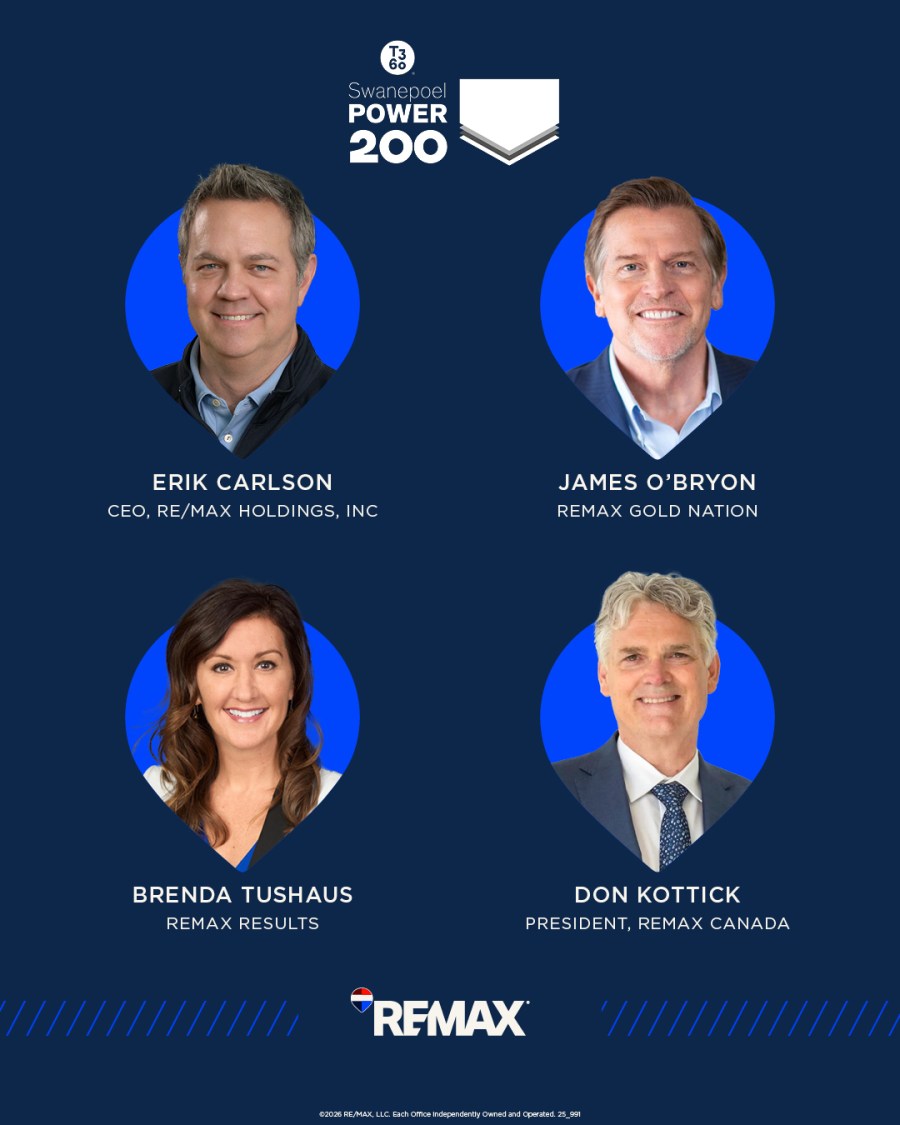 REMAX Leaders Recognized Among Industry’s Most Influential on Swanepoel ...